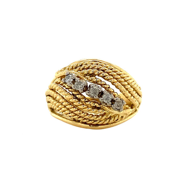Gold ring with diamond 18 carat - Vintage Jewellery