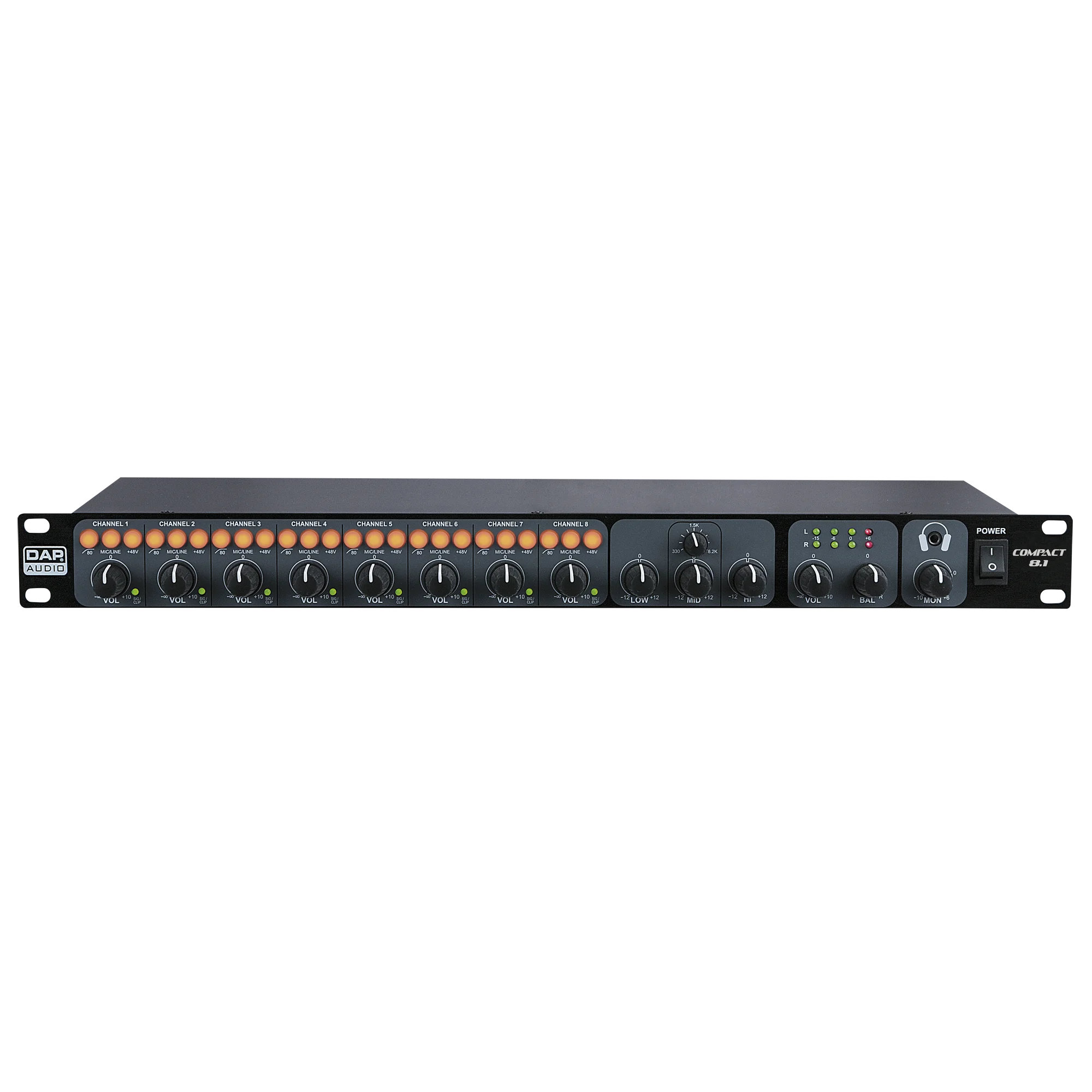 DAP DAP | D2321 | Compact 8.1 | 8-kanaals 1U installatiemixer | 1 ...