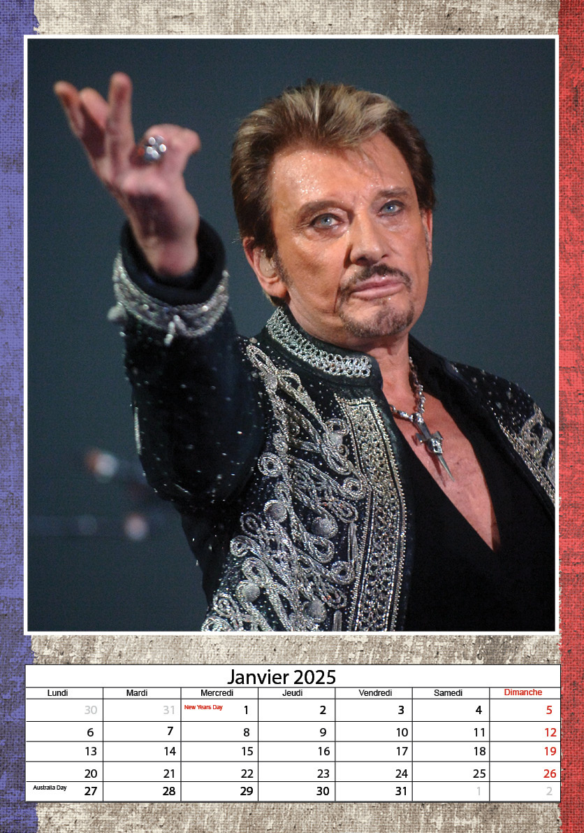 Johnny Hallyday Kalender 2025 kaufen | Einfach online bestellen ...