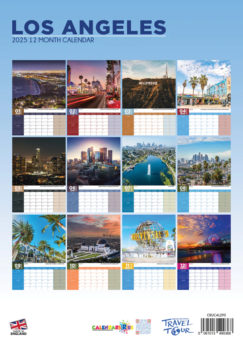 Los Angeles A3 Calendrier 2025 ? Commande facilement et rapidement en ...