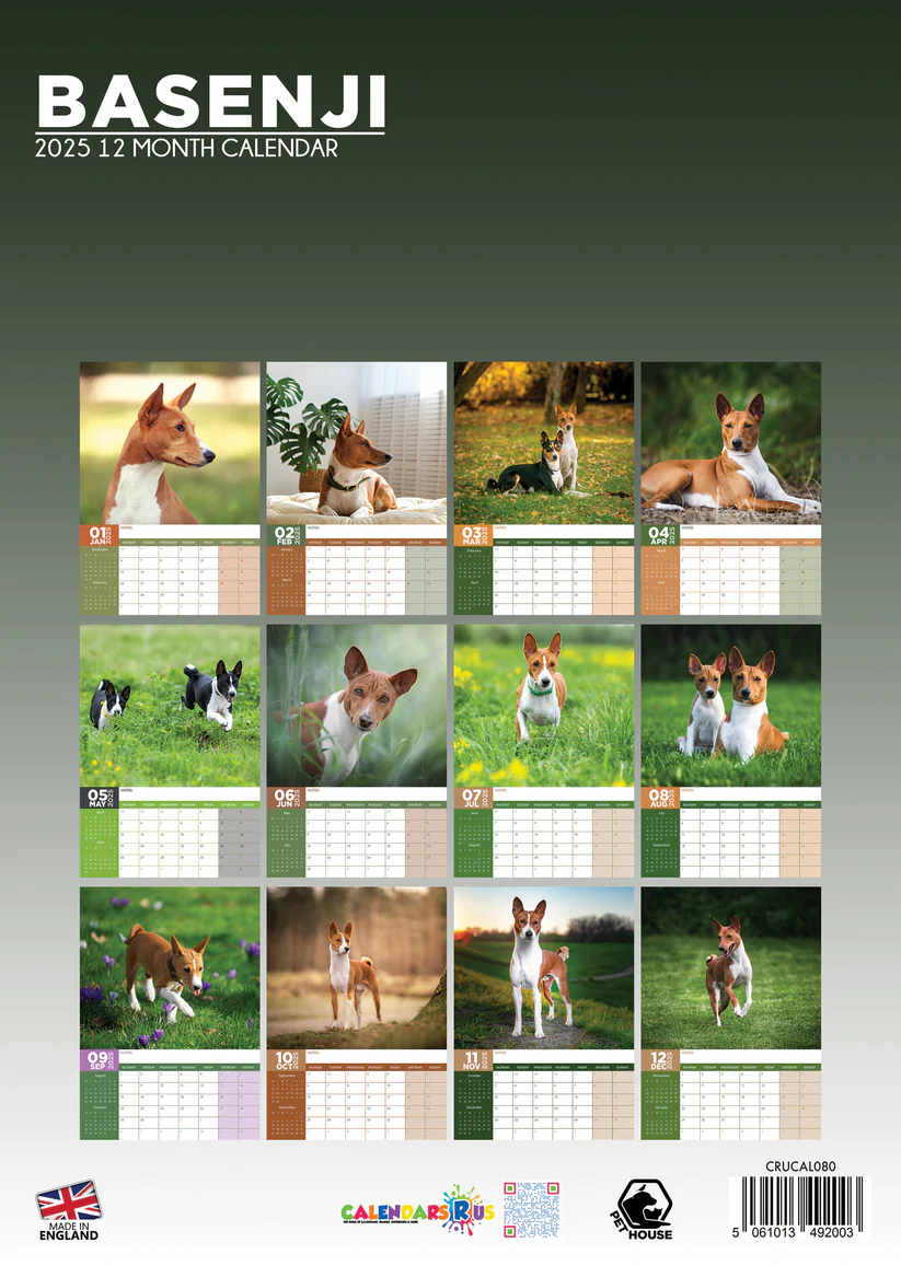 Comprar Calendario Basenji A3 2025 Haz tu pedido fácil y rápidamente en ...
