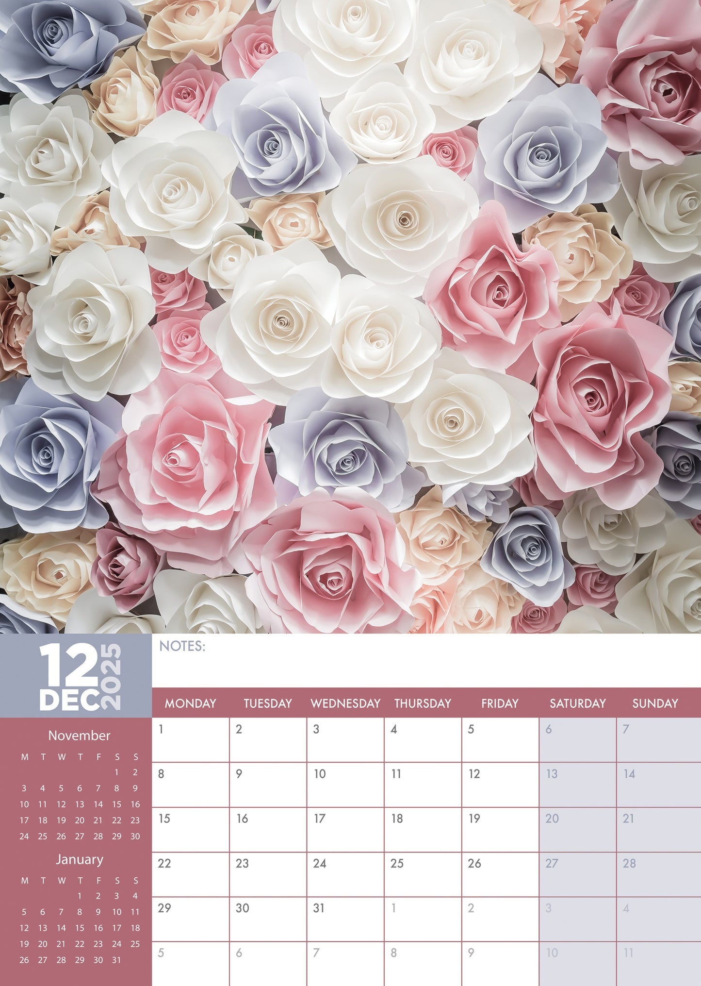 Calendrier Roses 2025 ? Commande facilement et rapidement en ligne ...
