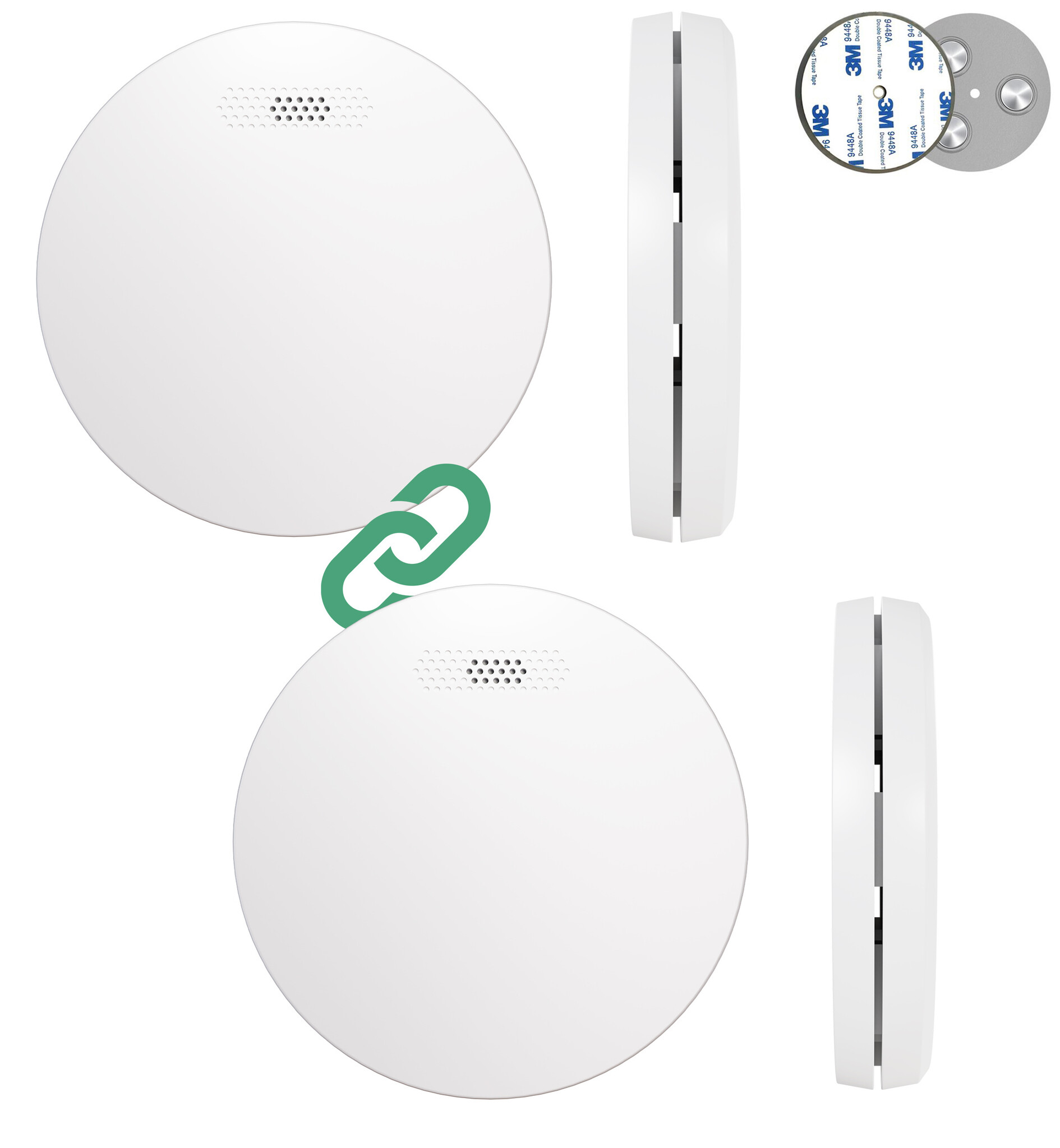 Easeware ES-1L - Set van 2 - Koppelbare Rookmelder, 10 Jaar Batterij ...