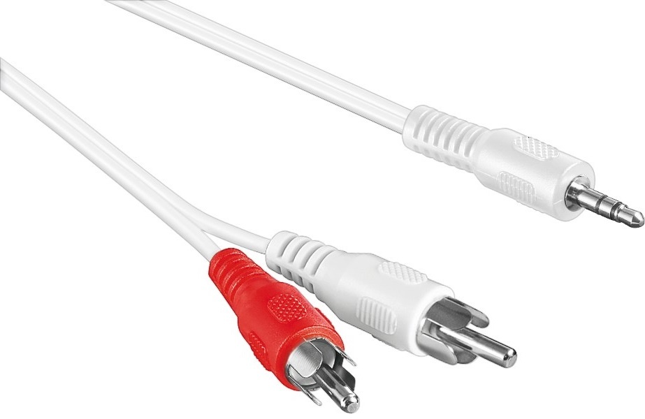 3,5mm Jack - Tulp stereo audio kabel - wit - 2,5 meter | Onlinekabelshop.nl