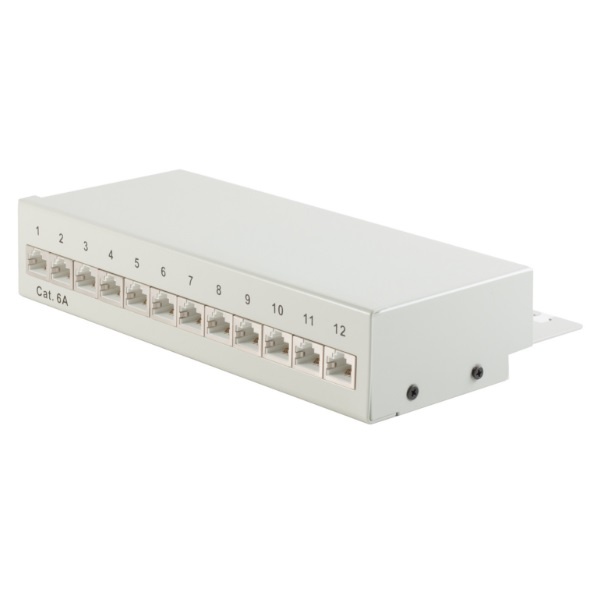 CAT6a Gigabit Desktop Patch Panel 1U met 12 poorten - afgeschermd ...