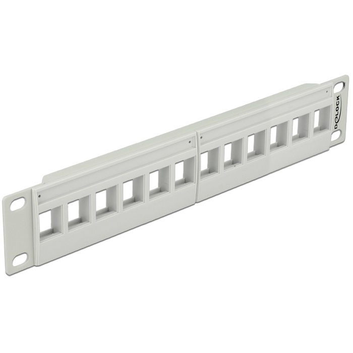 Delock 10 inch patch panel | voor 12 Keystone modules | 1U | grijs ...