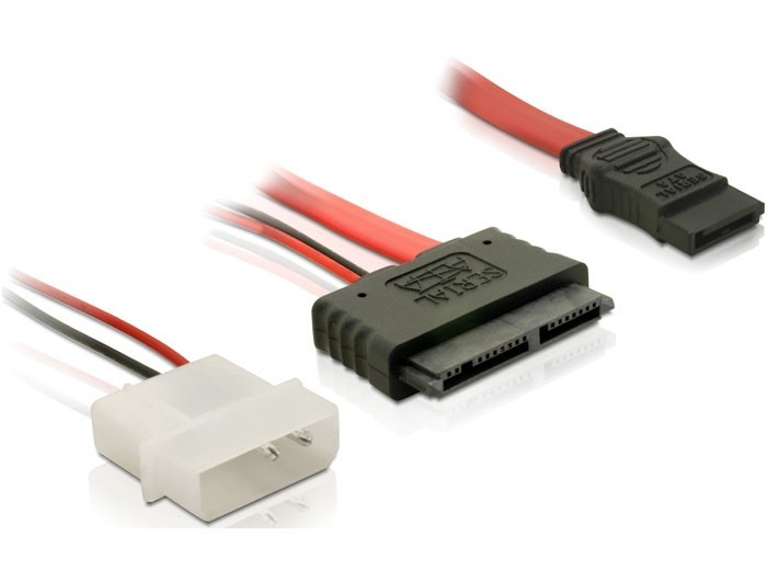 Micro SATA (v) - SATA (v) + Molex (m) kabel - 0,60 meter ...