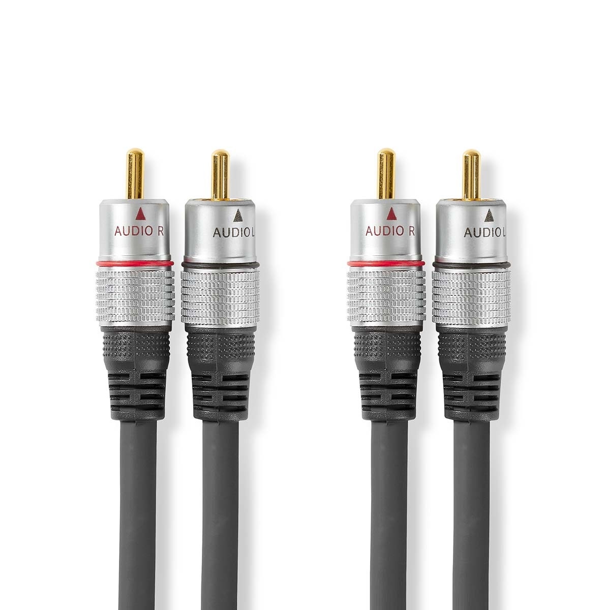 Premium Tulp stereo audio kabel / zwart - 2,5 meter | Onlinekabelshop.nl