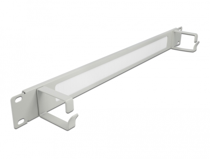 Delock 19″ Cable Management Brush Strip with 2 hooks 1U grey ...