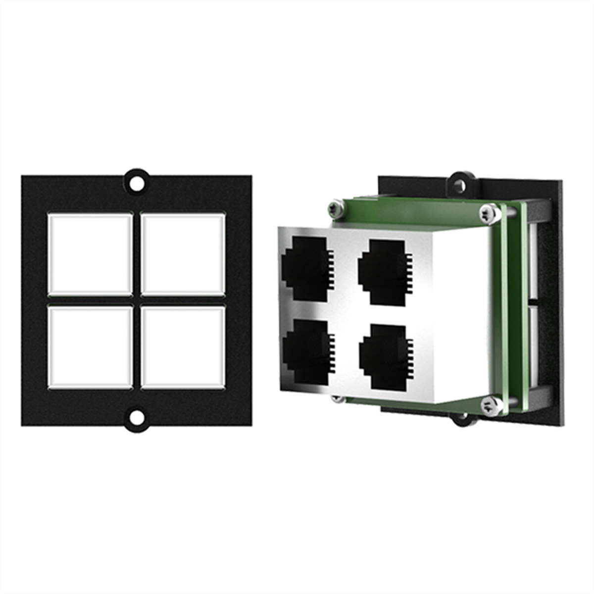 BACHMANN frame 4xknops 4xRJ11 | Onlinekabelshop.nl
