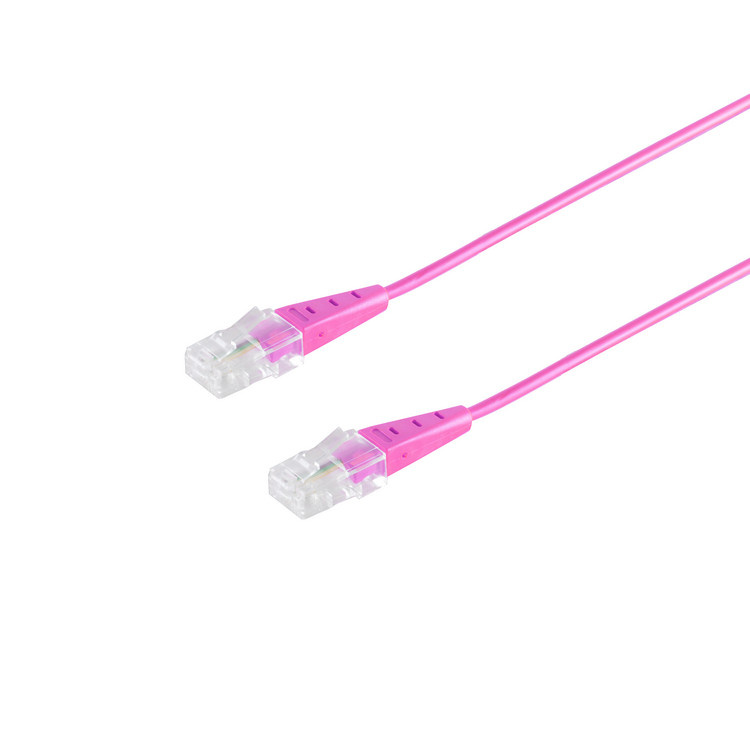 RJ45 Stecker/RJ45 Stecker Rund 4adrig magenta 1,5m | Onlinekabelshop.nl