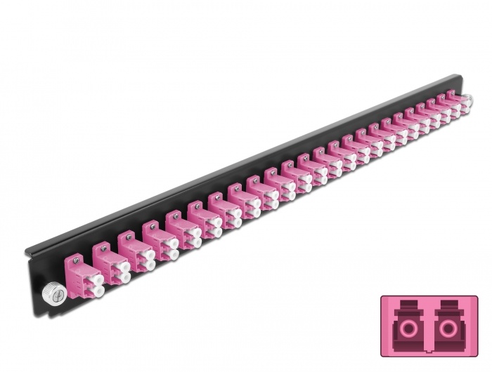 Delock 19″ Splice Box Front Panel 24 port LC Duplex violet ...