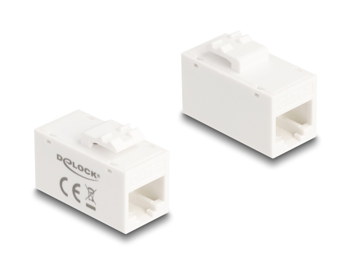 Delock Keystone Module RJ45 jack to RJ45 jack Cat.6A UTP white ...