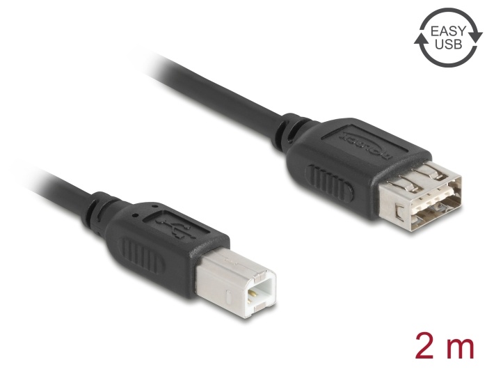Delock USB 2.0 Cable USB Type-B male to EASY USB Type-A female 2 m ...