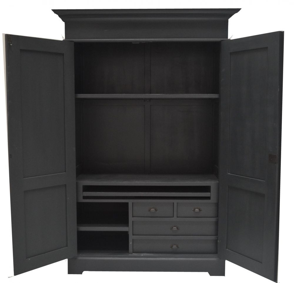 Computerkast grijs Dreumel 130cm - Kasten van de Koning