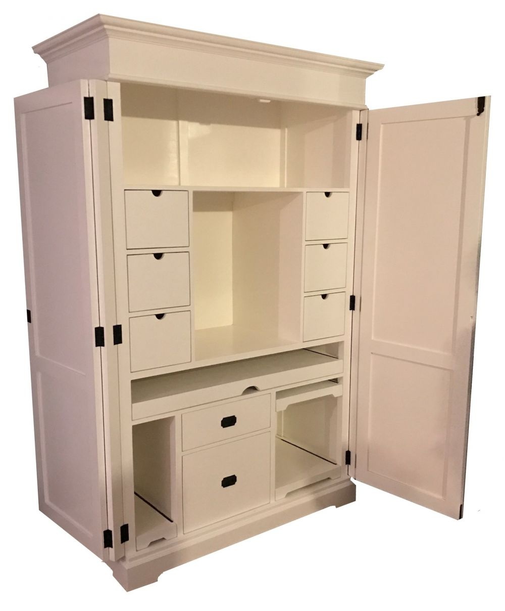 Computerkast wit Delden 155cm - Kasten van de Koning