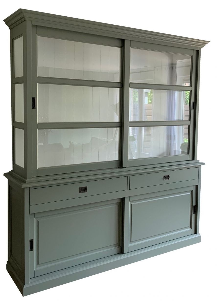 Buffetkast Engels groen Putten 200cm - Kasten van de Koning