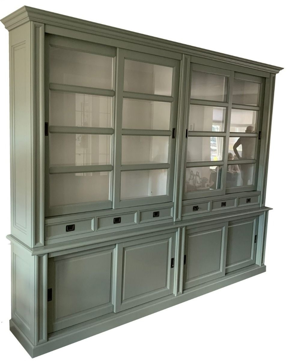 Buffetkast Engels groen Utrecht XL 300cm - Kasten van de Koning