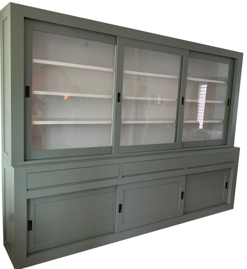 Buffetkast Engels groen Enschede 300cm soft close - Kasten van de Koning