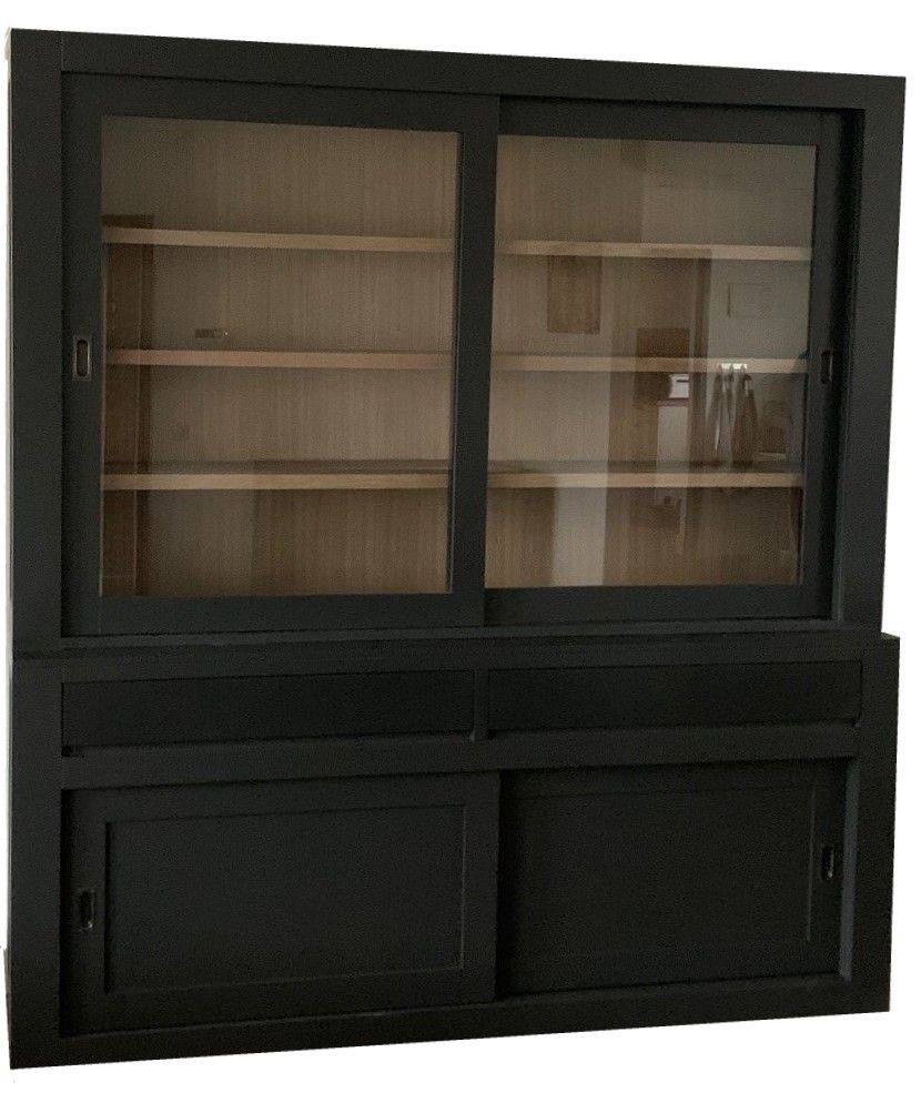 Buffetkast Design antraciet met eiken interieur 200cm - Kasten van de ...