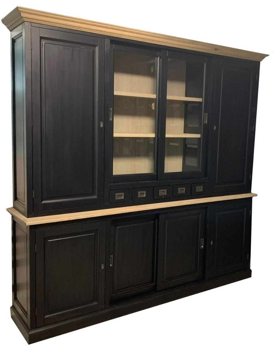 Buffetkast zwart -eiken interieur en lijsten Gieten 240 x 230cm ...