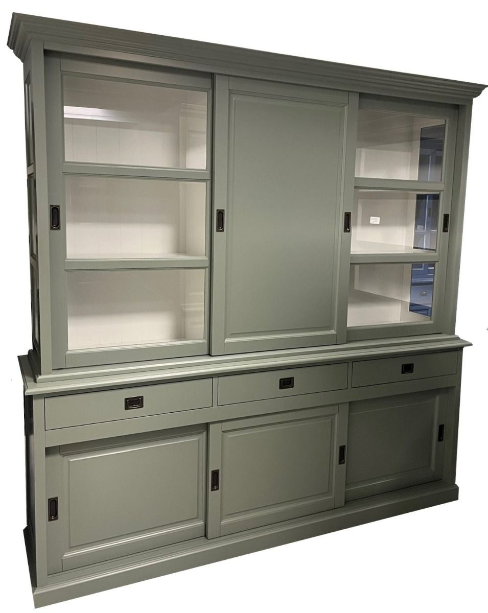 Buffetkast Engels groen Deurne 200cm dichte middendeur - Kasten van de ...