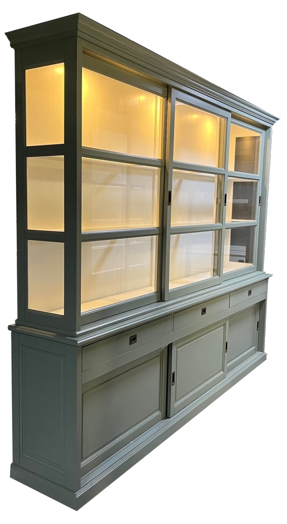 Buffetkast Engels groen Putten 300 x 240cm met verlichting - Kasten van ...