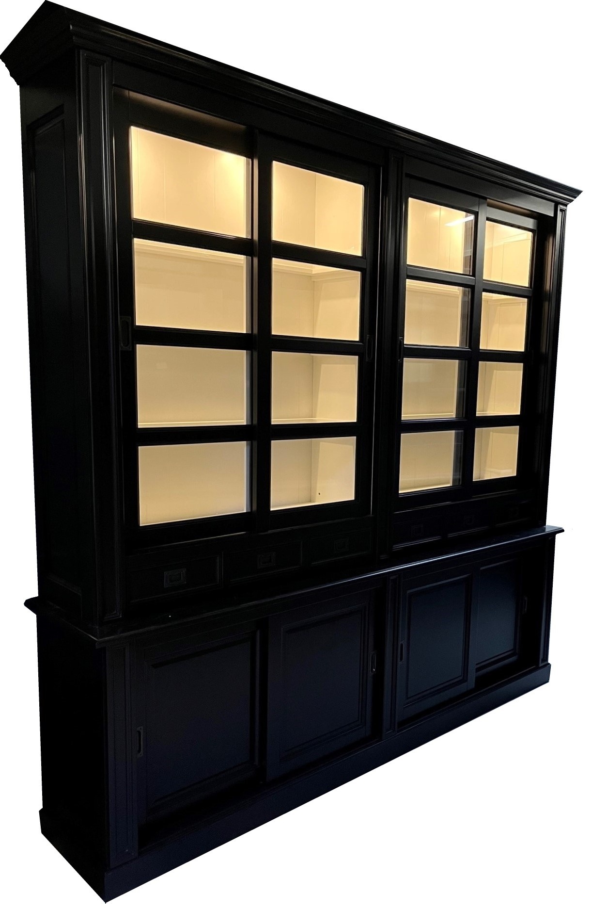 Buffetkast zwart Utrecht 260 x 240cm led verlichting - Kasten van de Koning