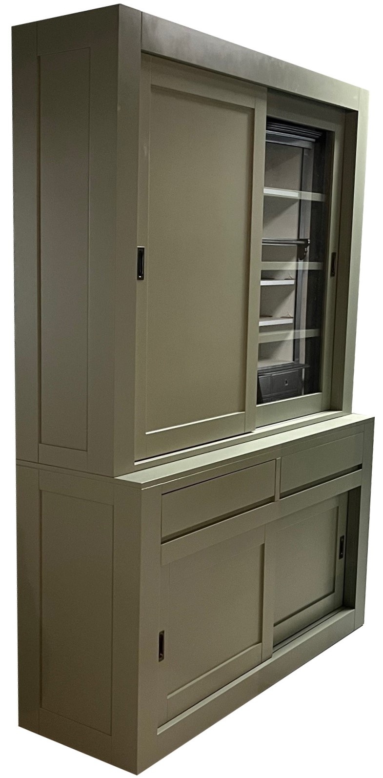 Buffetkast XL Engels groen Leek 160 x 220cm dichte deur - Kasten van de ...
