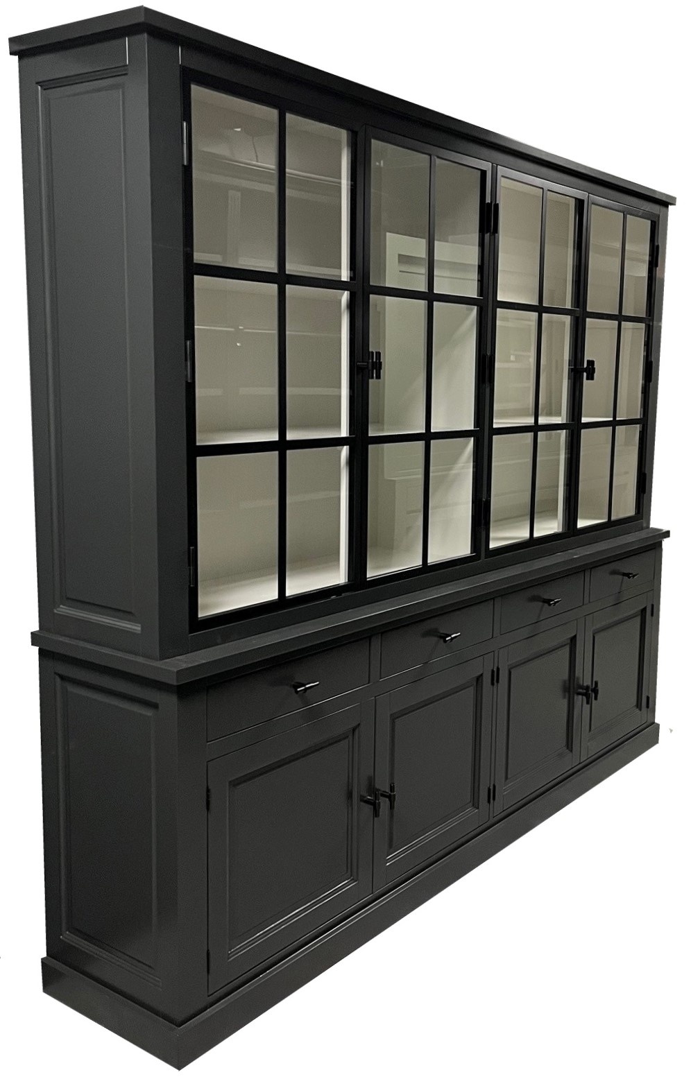 Buffetkast Soest antraciet met stalen deuren 250cm - Kasten van de Koning