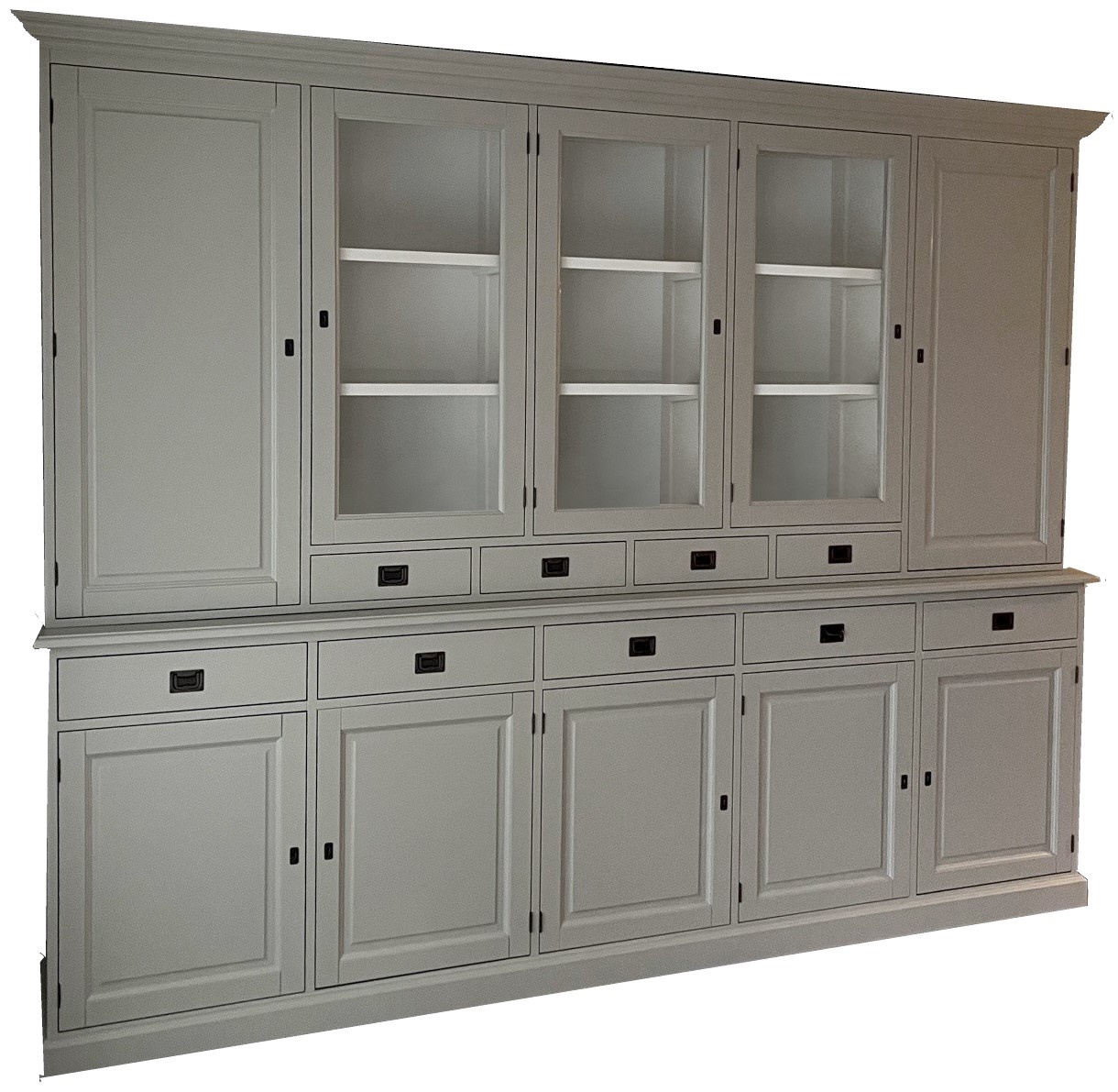 Buffetkast kiezelgrijs Lelystad 300 x 235 cm - Kasten van de Koning