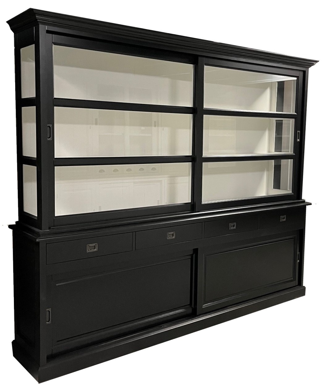 Buffetkast zwart Putten 4 260cm soft close - Kasten van de Koning