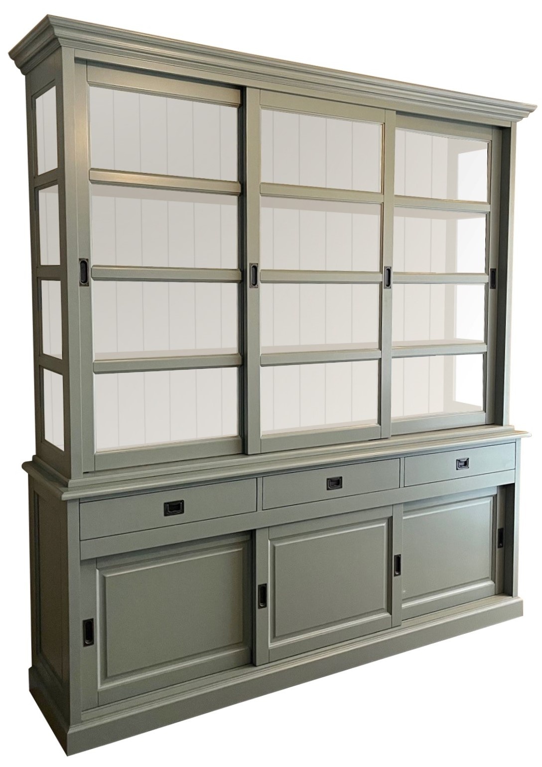 Buffetkast Engels groen - wit Beverwijk 220 x 240cm - Kasten van de Koning