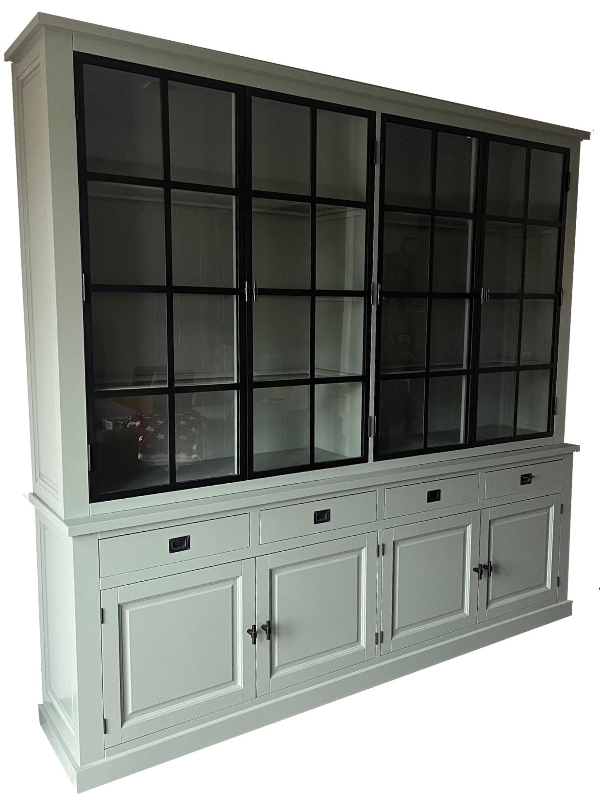 Buffetkast Soest Engels groen met stalen deuren 250 x 240cm - Kasten ...