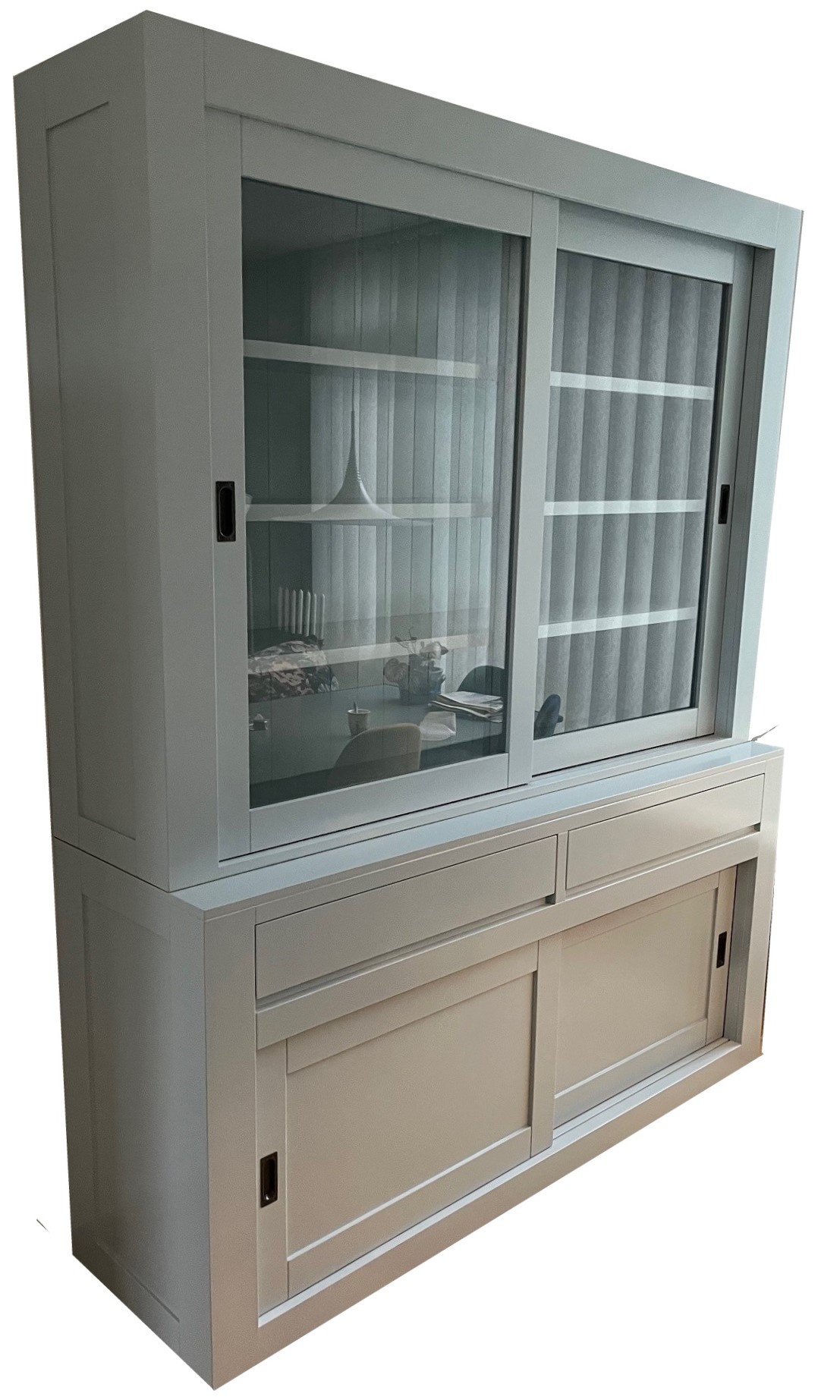 Buffetkast papyruswit design soft close 180cm - Kasten van de Koning