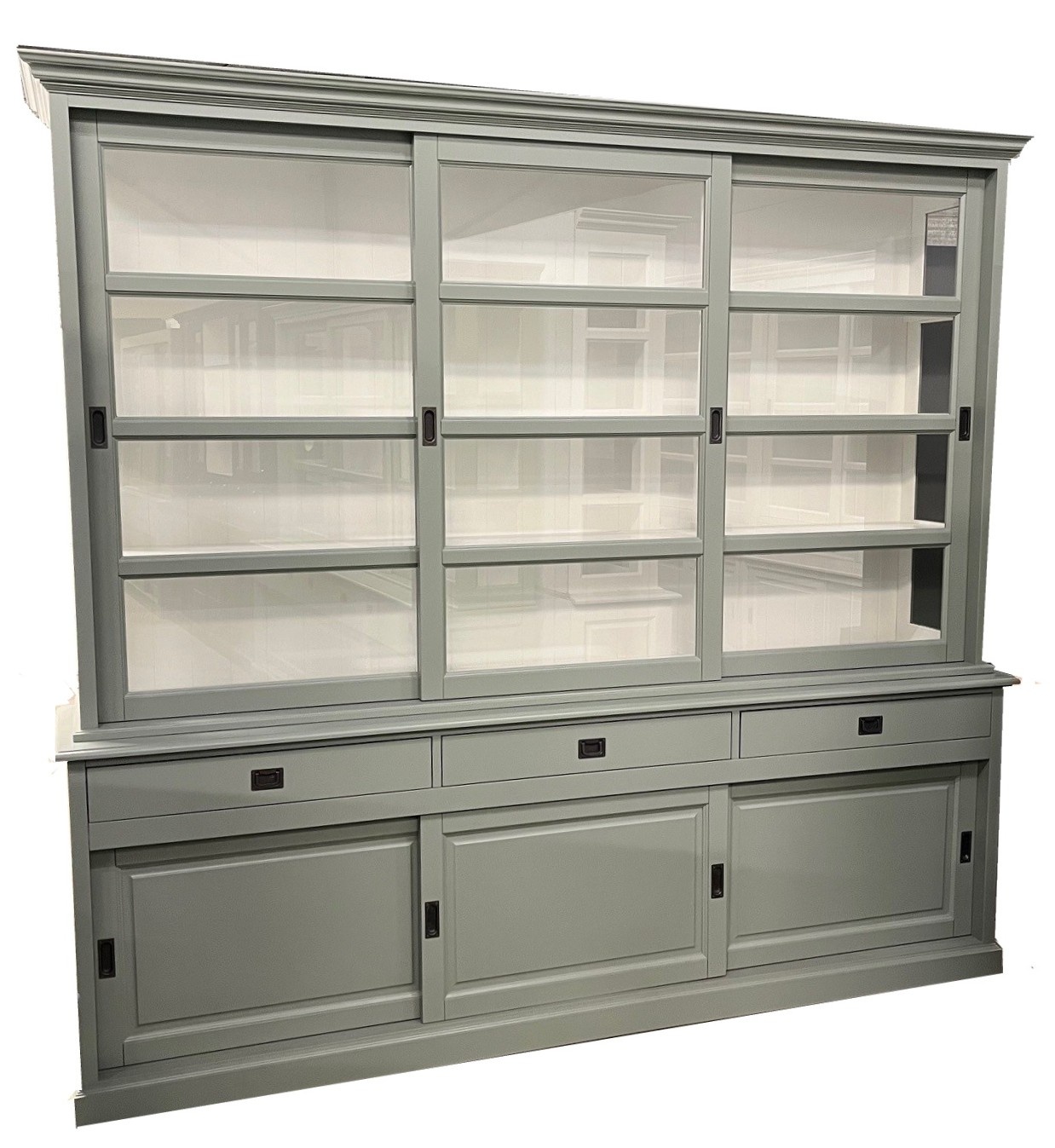 Buffetkast Engels groen Beverwijk XL 260 x 240cm - Kasten van de Koning