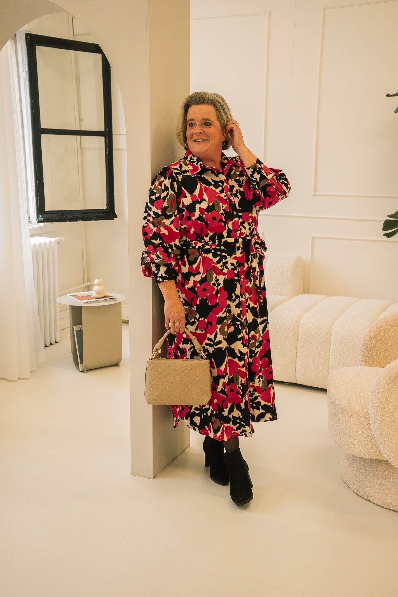 Bibian Dress Gravel / Bright Pink - Elily Damesmode