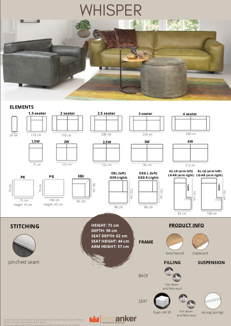 Leather sofa - Whisper - The Anchor - Come and try it out - Oldwood ...