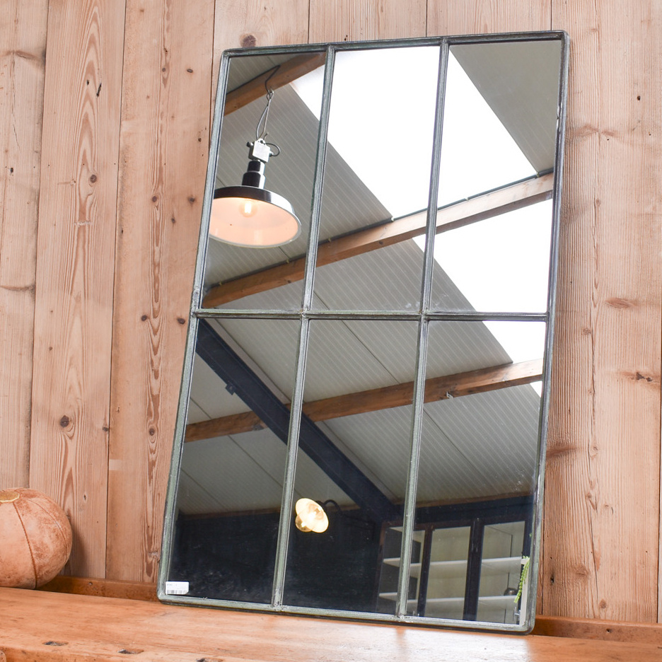 Industrial stable window mirror - Oldwood - The furniture store ...