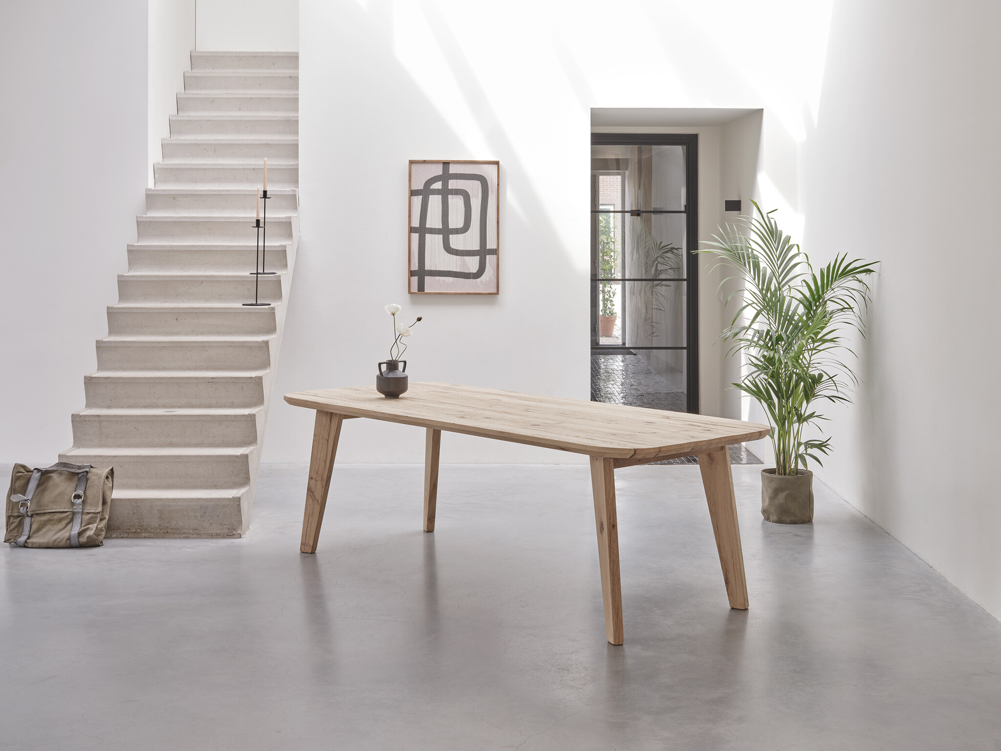 Custom-made old oak table Leiden - Wooden legs - Oldwood - the ...