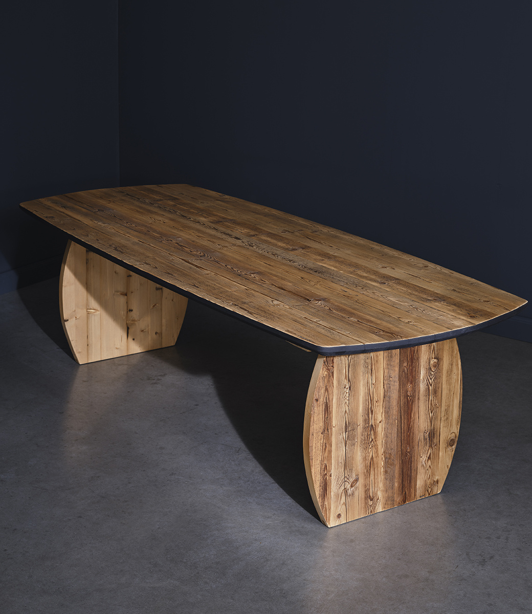Duurzame eettafel Petten hergebruikt robuust hout - Barnwood eettafel ...
