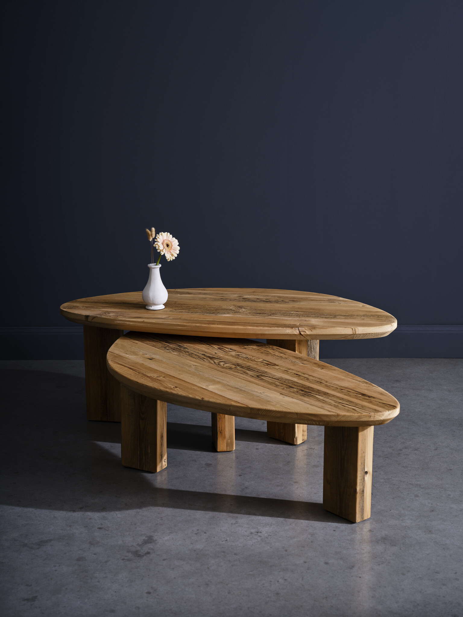 Pebble shaped coffee table set - Set of 2 coffee tables - Organic shape ...