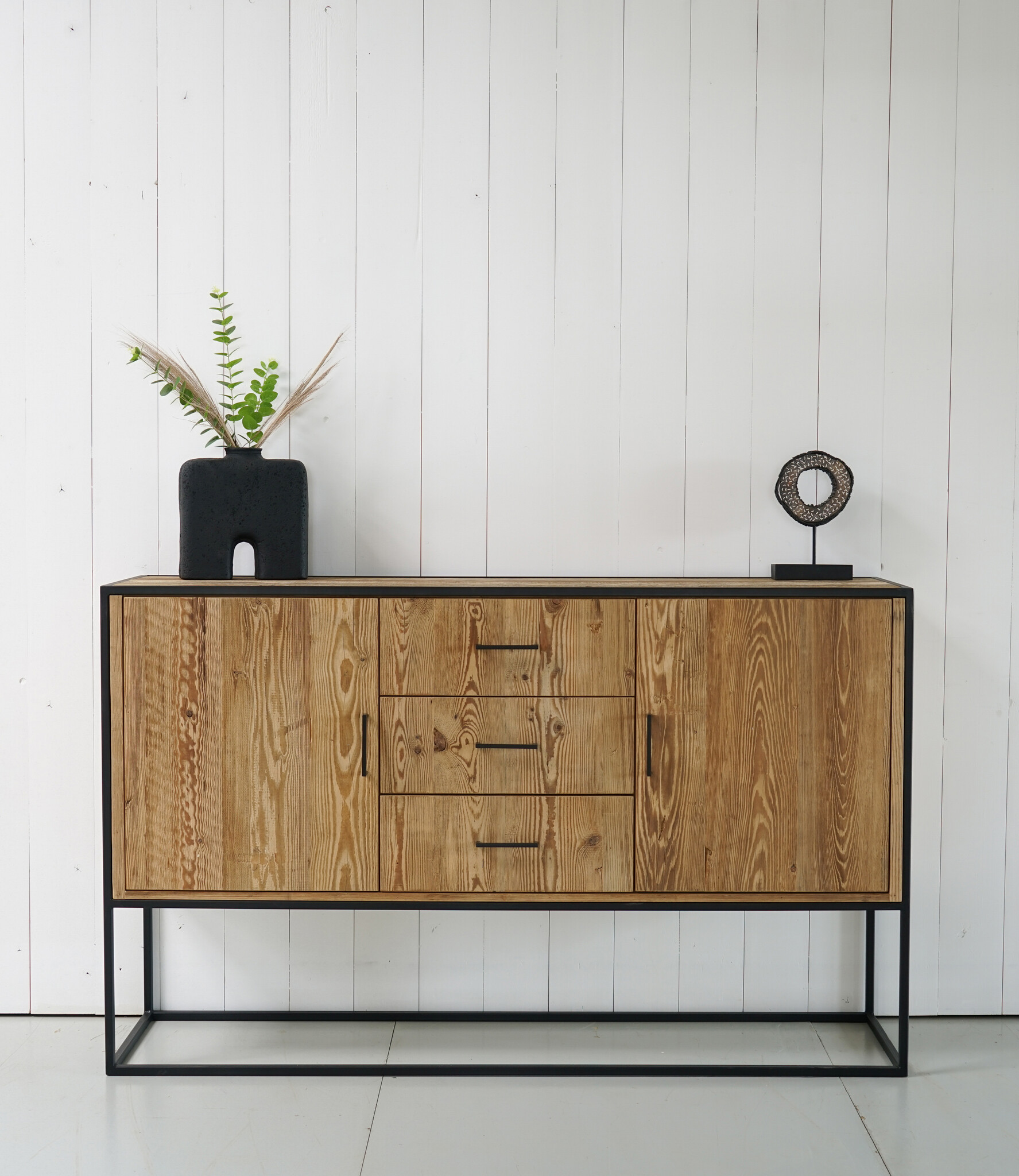 Wooden sideboard with steel - Custom made - Own workshop - Oldwood ...