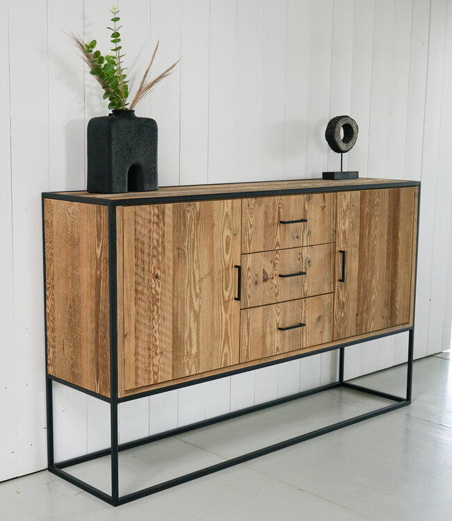 Wooden sideboard with steel - Custom made - Own workshop - Oldwood ...