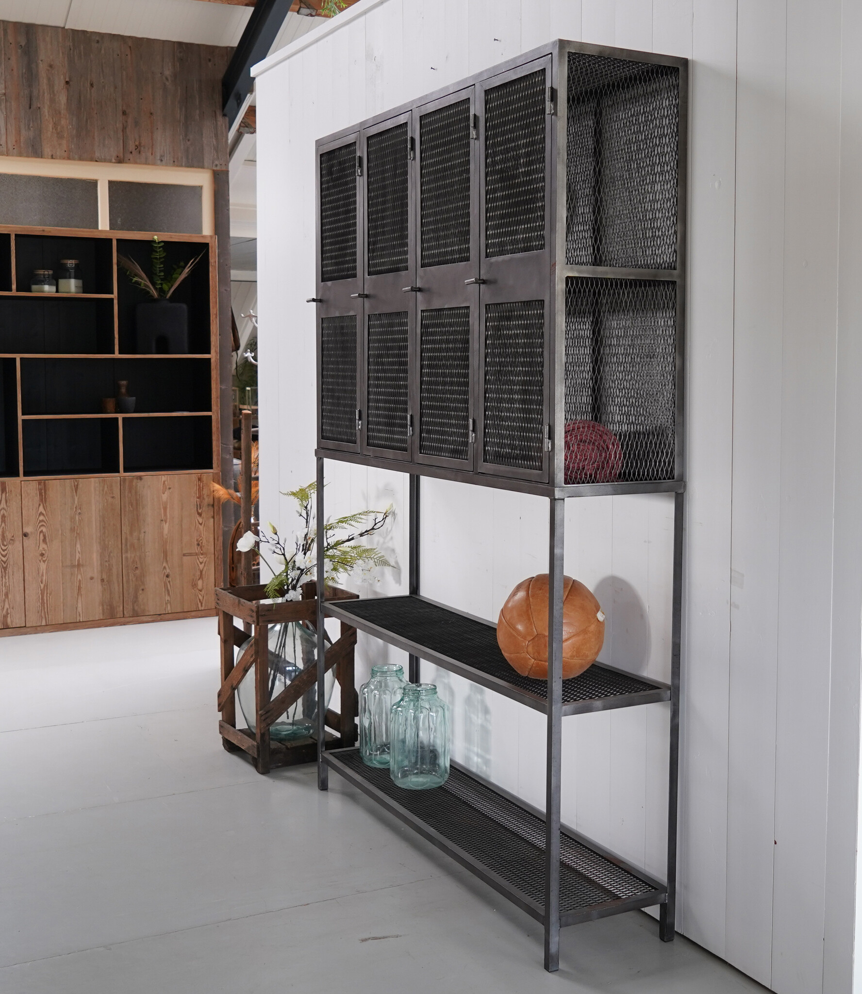 Industrial mesh cabinet - Oldwood - the furniture store