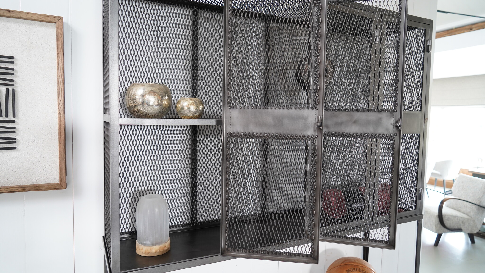 Industrial mesh cabinet - Oldwood - the furniture store