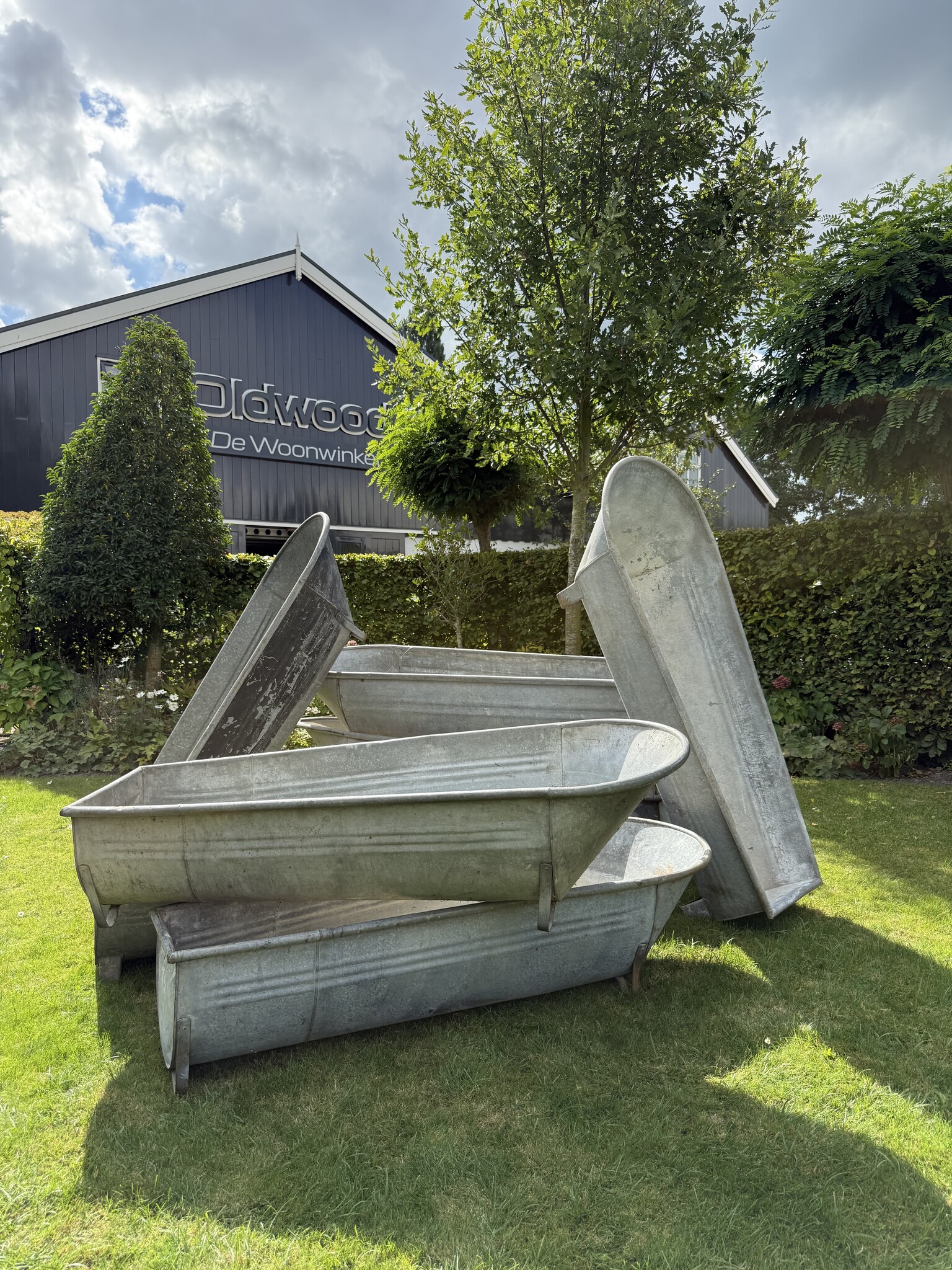 Vintage zinken badkuip als ijsbad of zinken decoratie - Oldwood de ...
