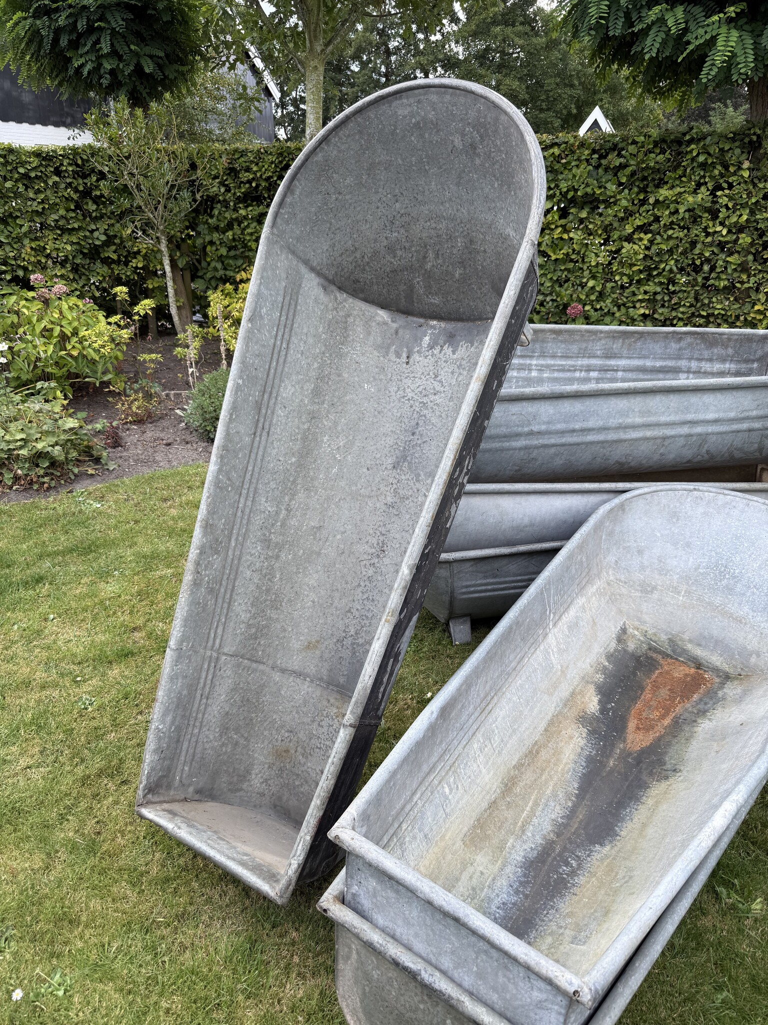 Vintage zinken badkuip als ijsbad of zinken decoratie - Oldwood de ...