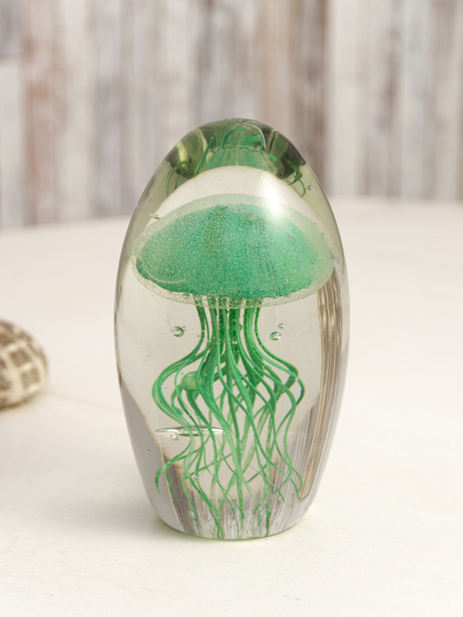 Glass paperweight with jellyfish - DMW.nu