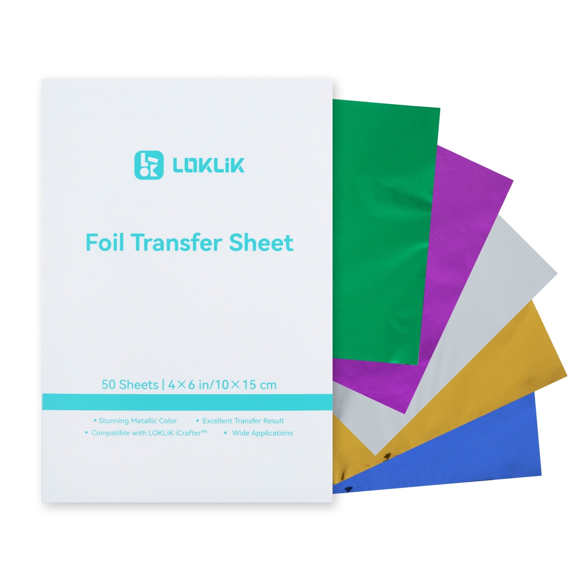 Foil Transfer Sheets Bundle - 5 Colours - 50 pack - LOKLiK Europe